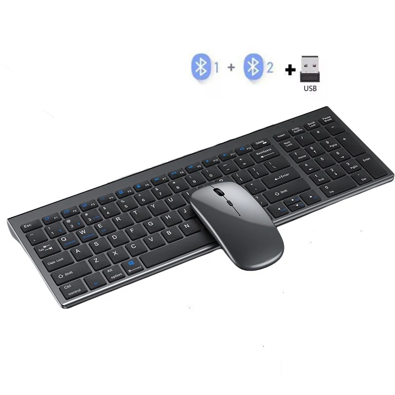 SeenDa Wireless Keyboard and Mouse Combo Bluetooth Rechargeable Full ...