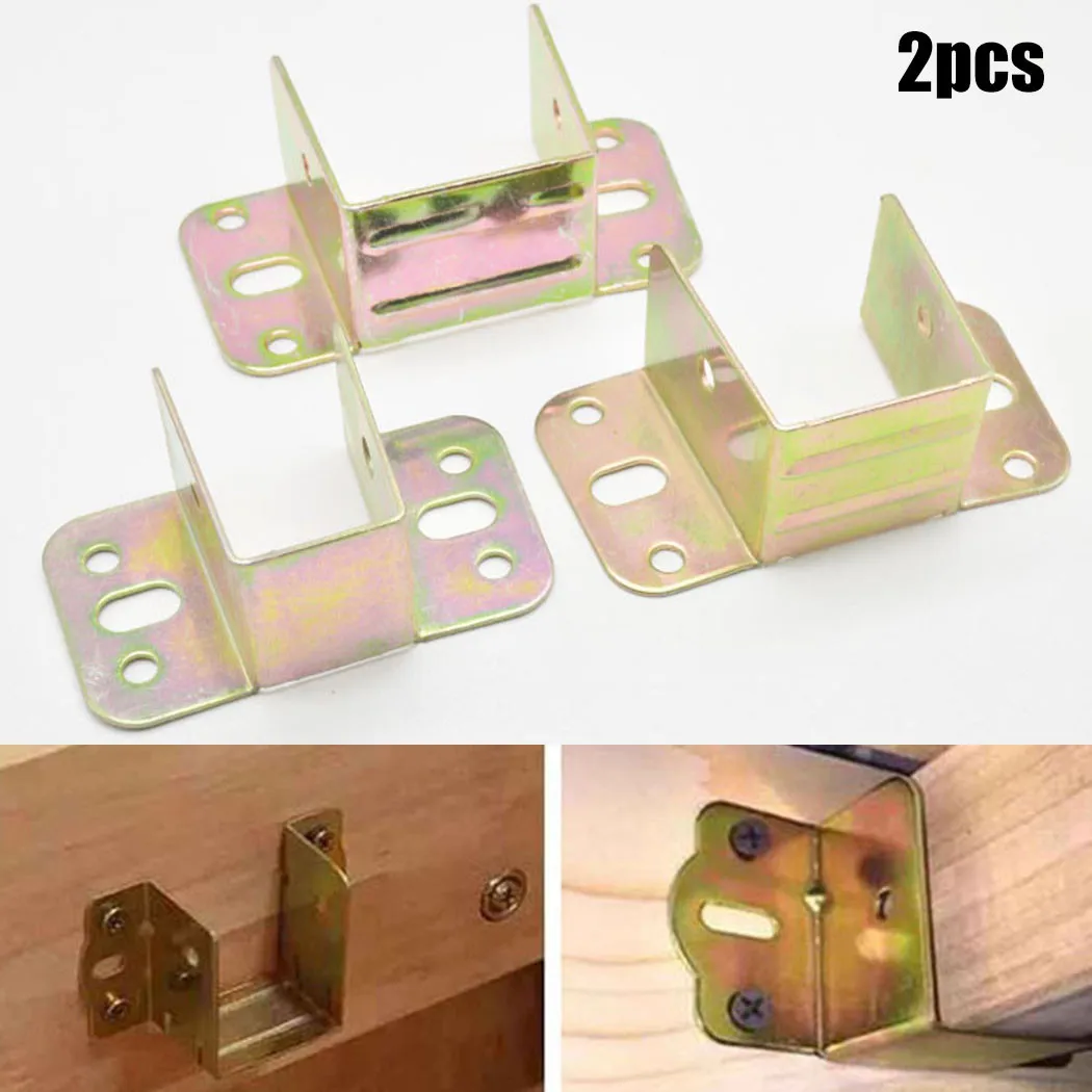 2pcs-U-Shaped-Bed-Connecting-Connector-Brackets-Hanging-Corner-Hook ...