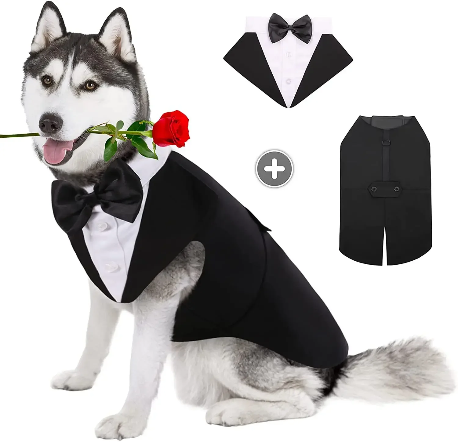 Pet Dog Clothes Fashion Party Show Formal Suit Tie Bow Shirt Wedding ...