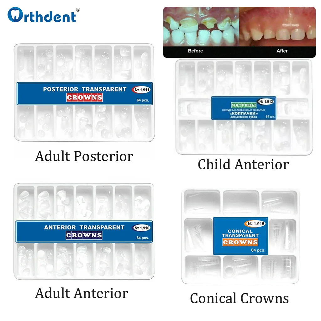 64-Pcs-Box-Dental-Teeth-Crown-Anterior-Posterior-Transparent-Temporary ...