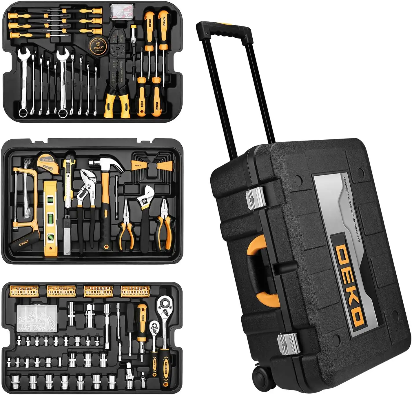 General Purpose Tool Set DEKOPRO 158-Piece Household Tool Set With ...