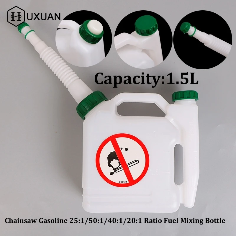 1Pc 1.5L 25:1 50:1 40:1 20:1 Ratio Fuel Mixing Bottle Garden Tool Parts ...