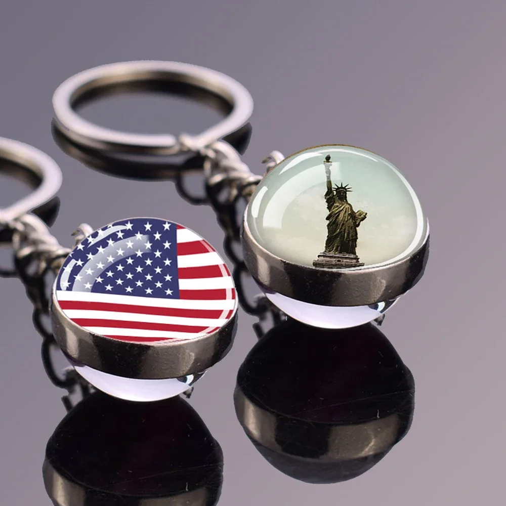 USA Independence Day Keychains United States Flag Statue of Liberty ...