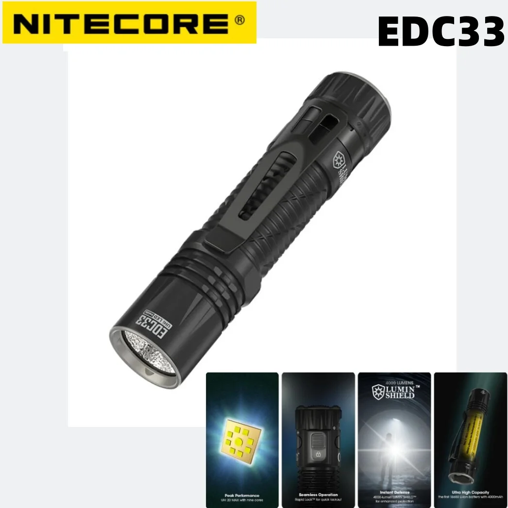 NITECORE-EDC33-4000-Lumens-USB-C-Rechargeable-EDC-Torch-Light-Tactical-UHi-20-LED-Flashlight ...