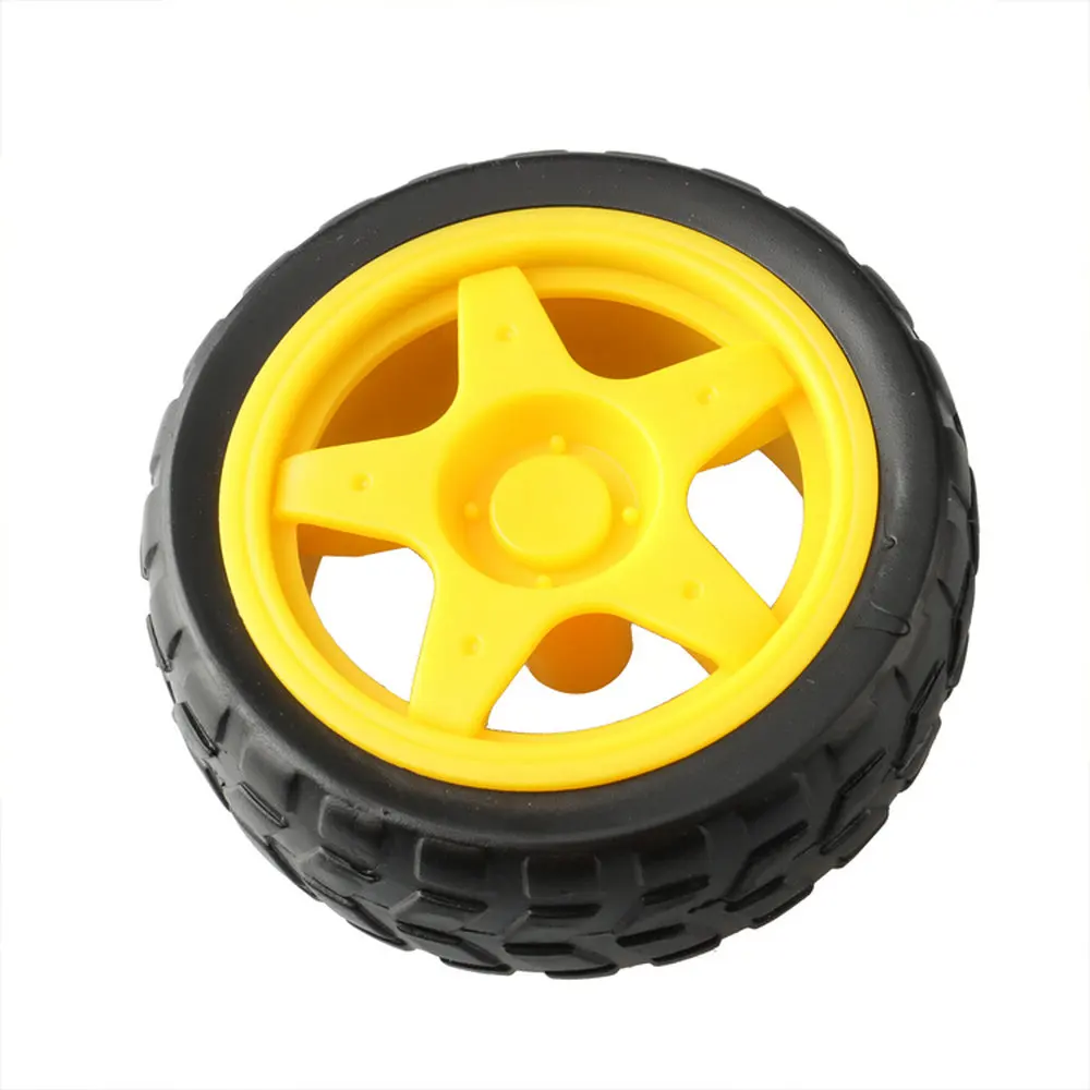 Mini-ruedas-amarillas-de-goma-de-65mm-Piezas-de-chasis-de-coche-Robot ...