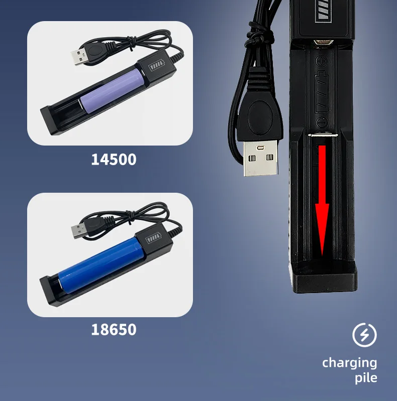 18650 Usb Single Charger For 14650 16340 16650 18350 3.7v Rechargeable ...