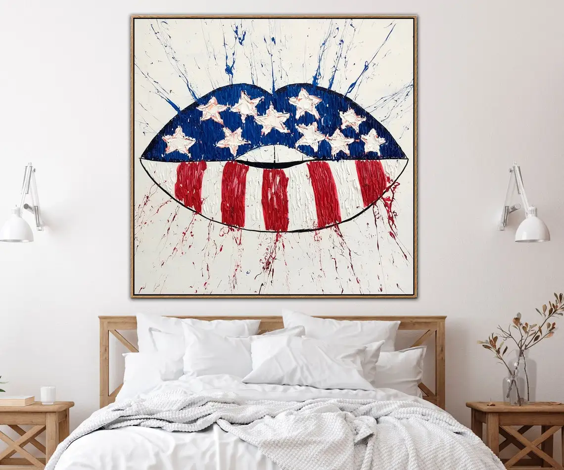 Abstract American Flag Painting