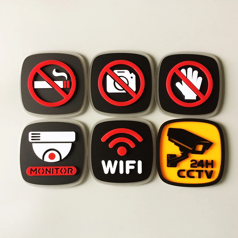 10x10cm-Acrylic-restroom-restroom-door-sign-No-smoking-WiFi-monitoring ...