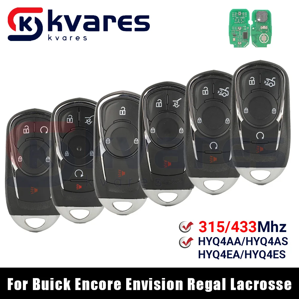 CHWARES Remote Car Key Fob 315Mhz /433Mhz ID46 For Buick Regal Encore ...