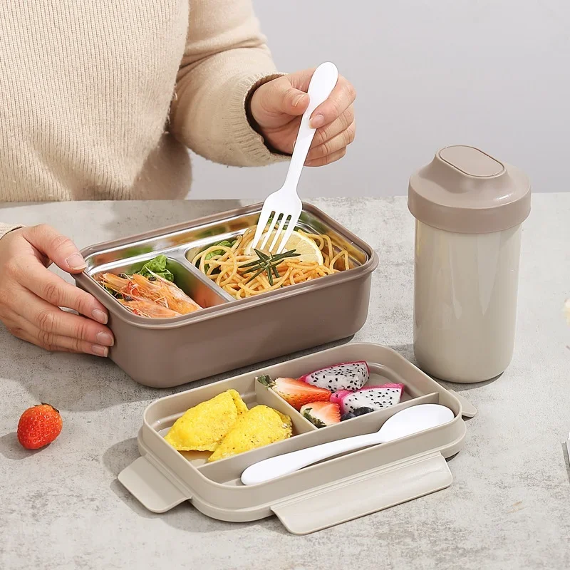 800mL-Double-layer-Lunch-Box-Stainless-Steel-Insulated-Light-Lunch-Box ...