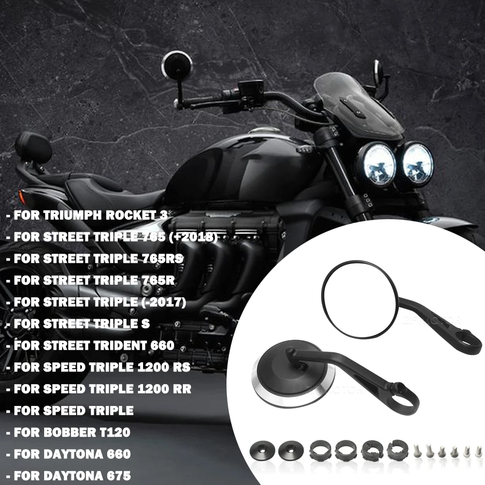 Motorcycle-CNC-Handlebar-Handle-Bar-Rearview-Side-Mirrors-Bar-End ...