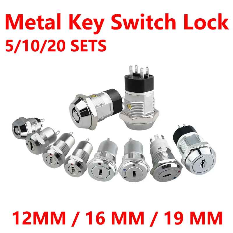 5-10-20-Sets-2P-4P-Electronic-Power-12-16-19mm-Zinc-Alloy-Metal-Key ...