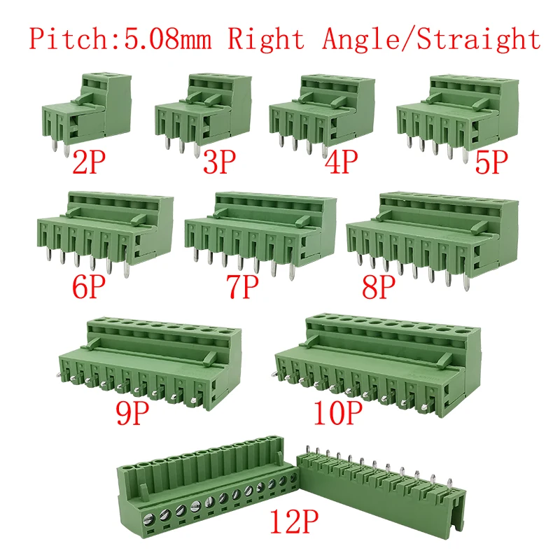 Pitch-5-08mm-PCB-Screw-Terminal-Block-Connector-2-12P-5-08mm-Male-Plug ...