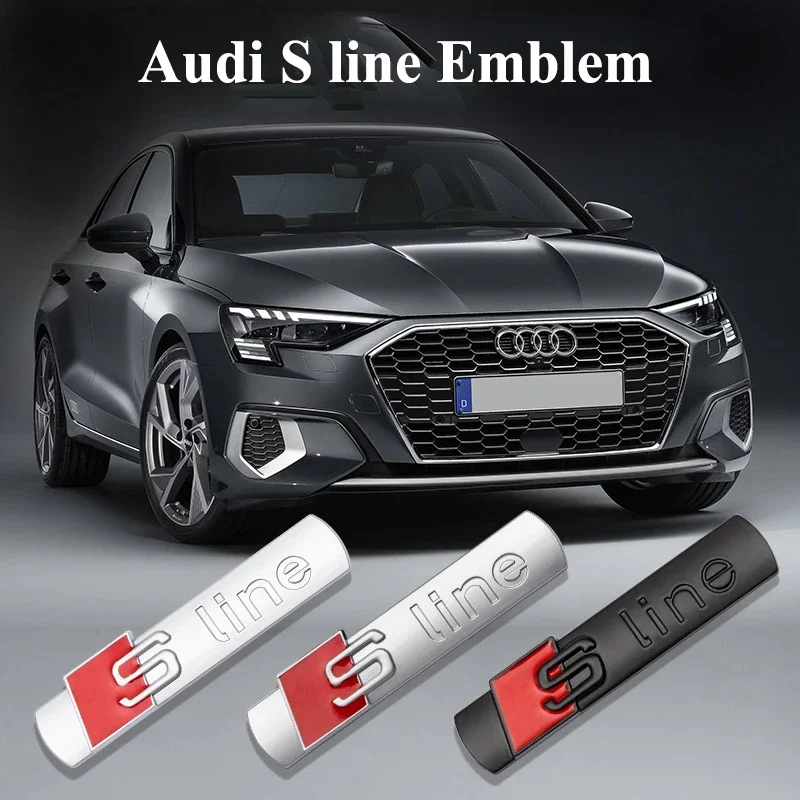 ABS Black Sline Logo S Line Эмблема Автомобильное крыло Значок для Audi ...
