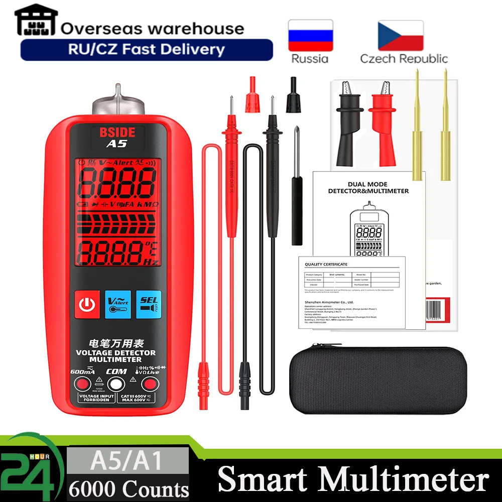 BSIDE Digital Smart Multimeter Measurement Test Meter Temp Detector 3 ...