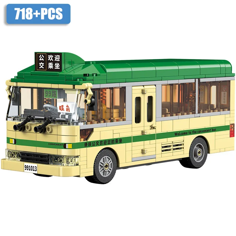 Bloques de construcción técnicos MOC City Classic de dos pisos, autobús ...