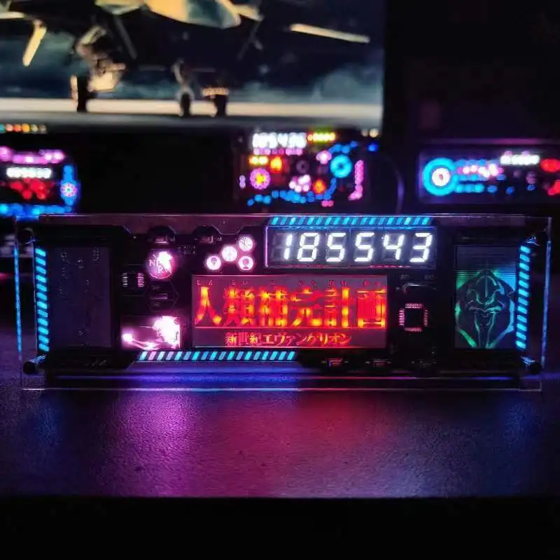 Cyberpunk-RGB-LED-Clock-DIY-Handmade-LED-Desktop-Atmosphere-Clock ...