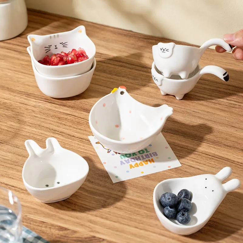 Ceramic-Sauce-Dish-with-Handle-Cute-Rabbit-Cat-Seasoning-Dish-Sushi ...