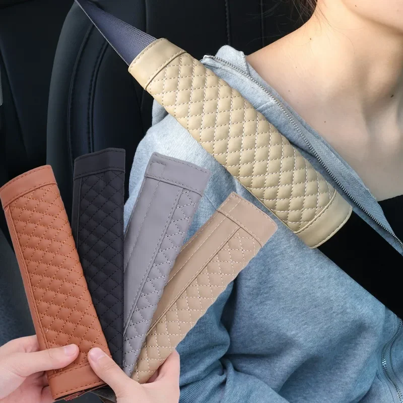 2-1pcs-Universal-Car-Safety-Belt-Cover-Leather-Seat-Belt-Cover-Shoulder ...