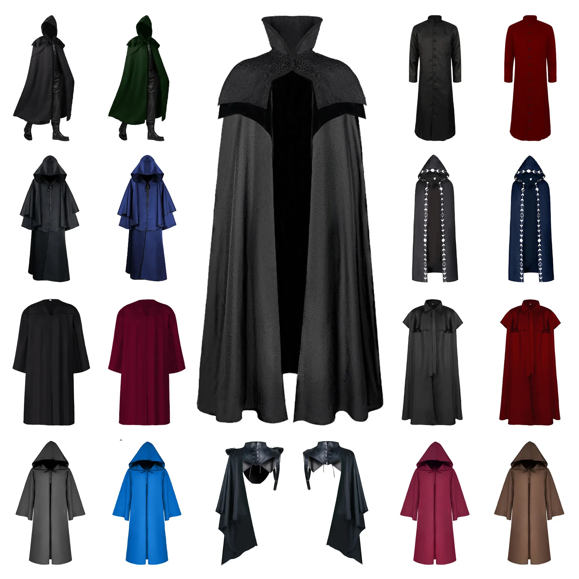 2024-New-Halloween-COS-Costume-Death-Cloak-Medieval-Hooded-Cloak-Adult ...