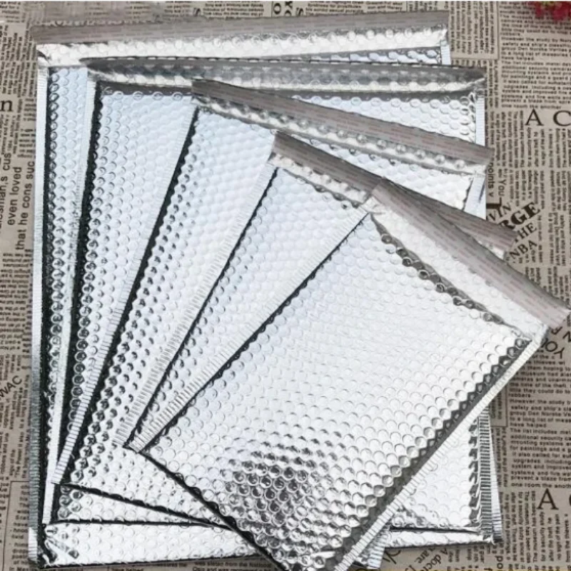8-Size-40pcs-Silver-Padded-Shipping-Envelope-Metallic-Bubble-Mailer ...