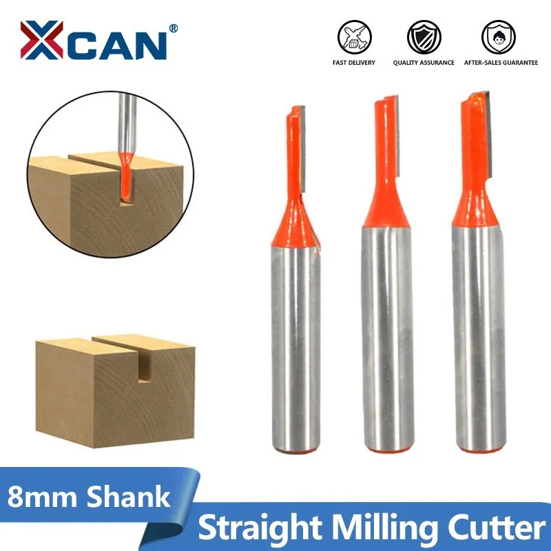XCAN-Milling-Cutter-8mm-Shank-Straight-Wood-Milling-Cutter-Tungsten ...
