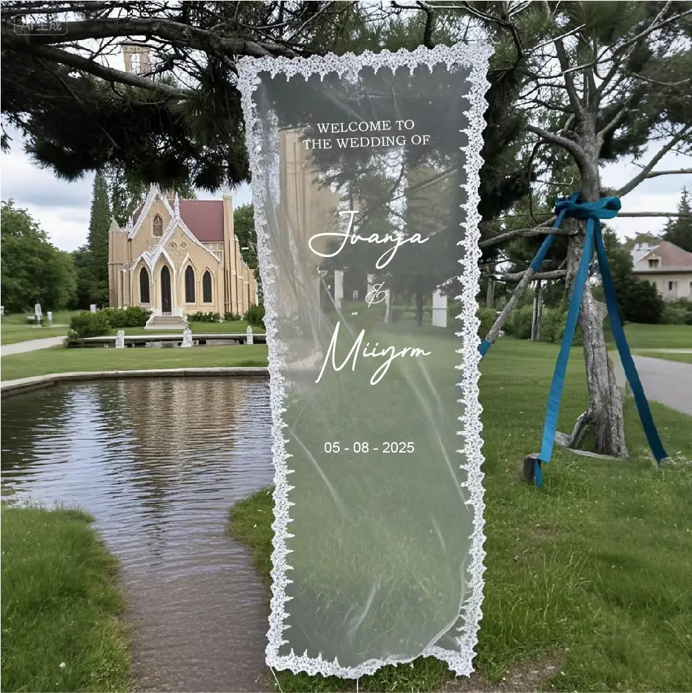 Personalized Customization, Wedding Welcome Sign, Romantic Transparent ...