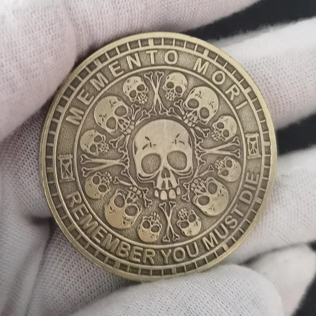 Copper Coin Memento Mori Memento Vivere Coin Stoic Reminder Token Skull ...