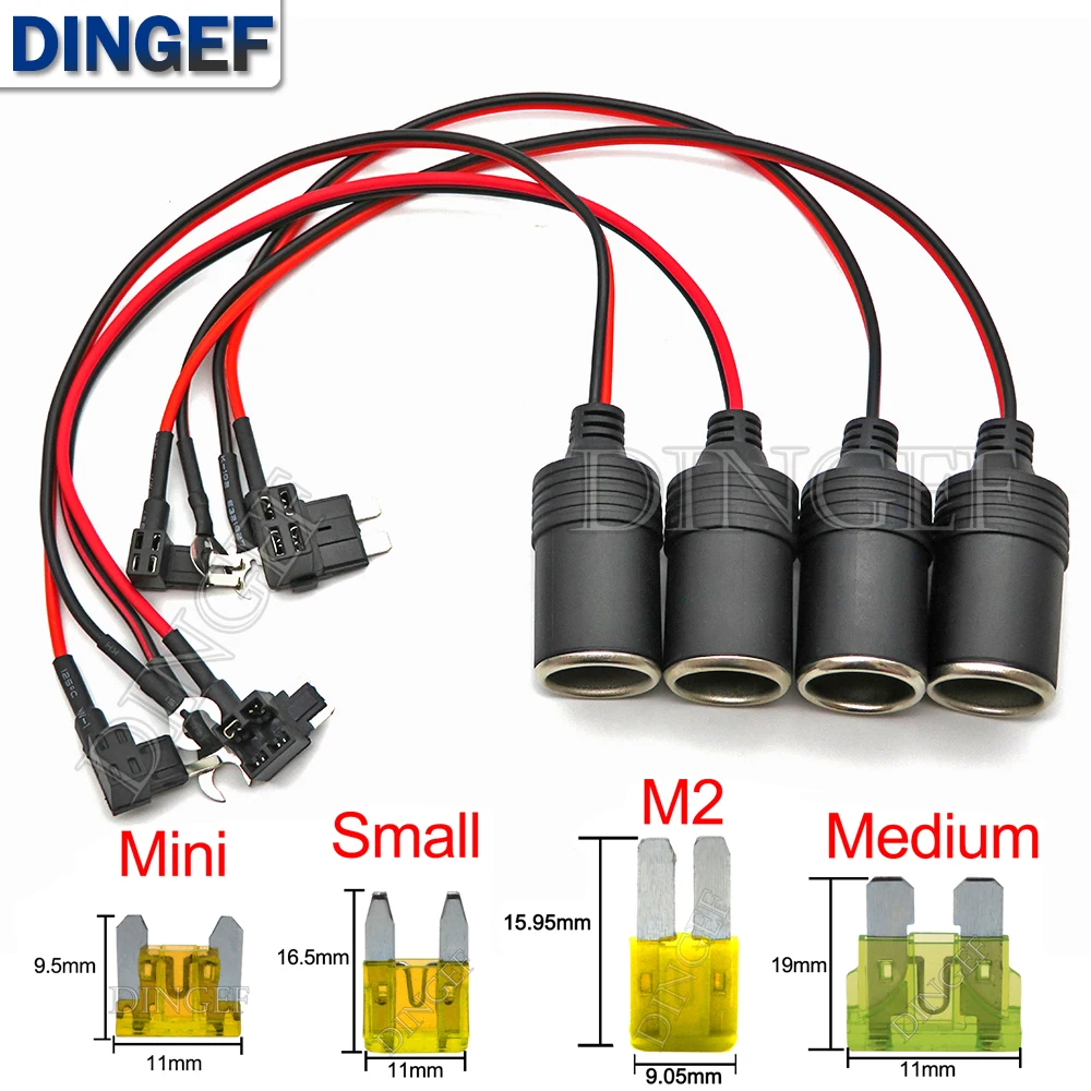 1Set-Pure-Copper-Car-Cigarette-Lighter-Charger-Cable-Female-Socket-Plug ...