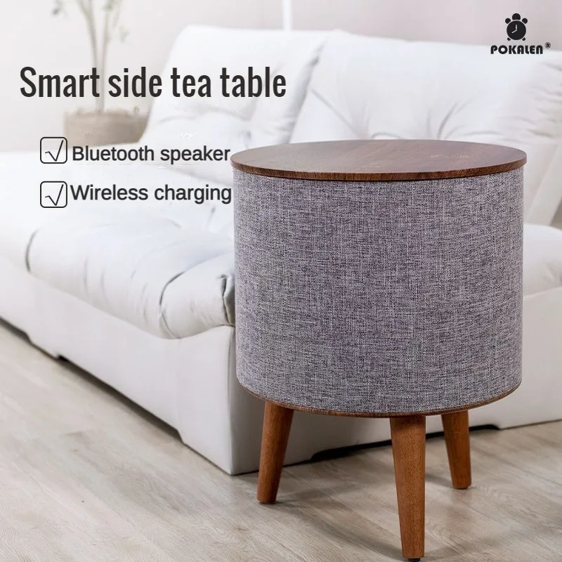 100W-Column-Bluetooth-Speaker-Phone-Wireless-Charging-Audio-Wooden ...