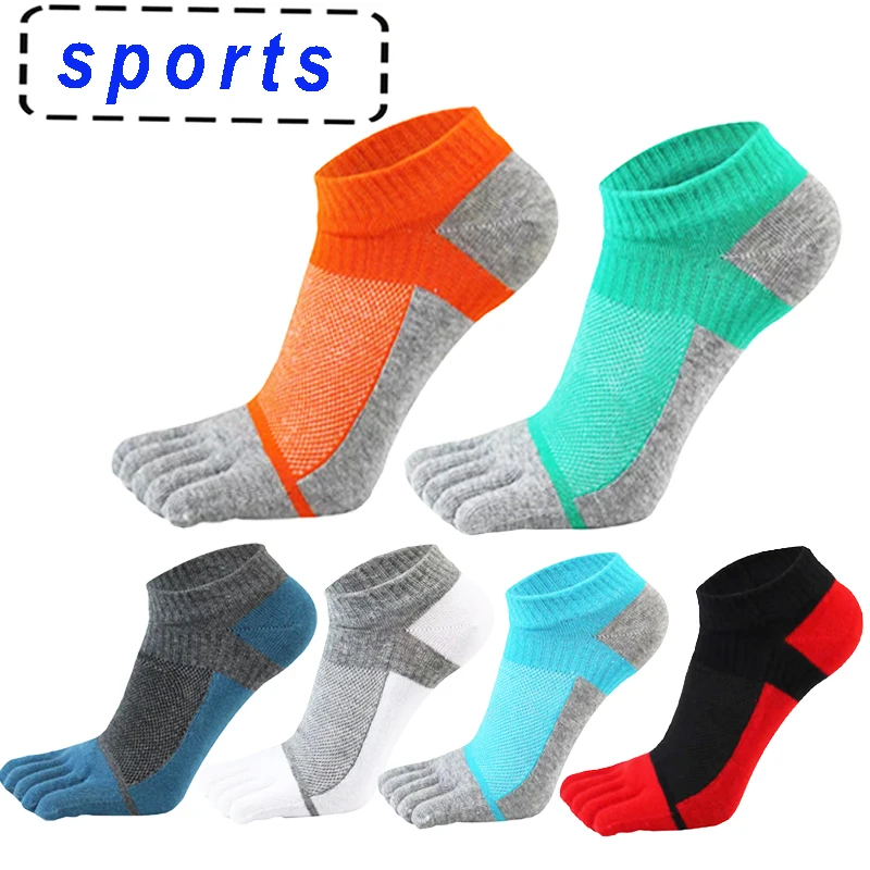 Sports-5-Finger-Socks-Mesh-Breathable-Cotton-Ankle-Socks-Summer-High ...