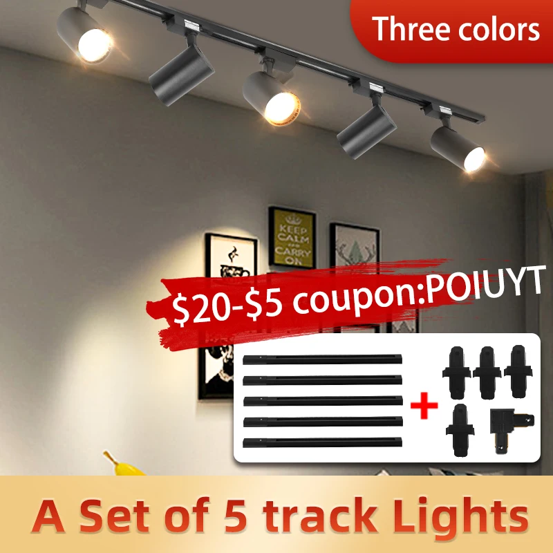 LED-Track-Light-COB-Set-Led-Track-Lighting-12-20-30-40W-Rails-lamp ...