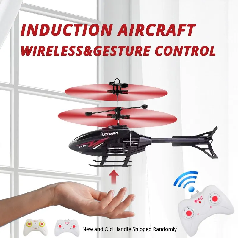 2 Channel Gesture Control Suspension Helicopter RC Remote Induction ...
