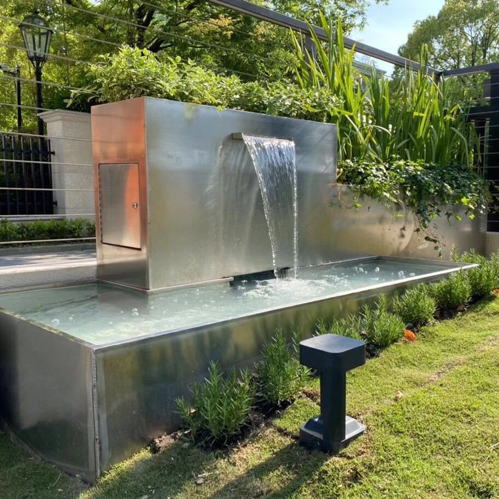 304-Stainless-Steel-Waterfall-Fountain-Swimming-Pool-Water-Curtain ...