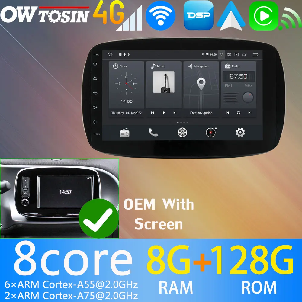 Qualcomm Snapdragon 8g+128g Android 11 Car Gps Navigation Radio Carplay ...