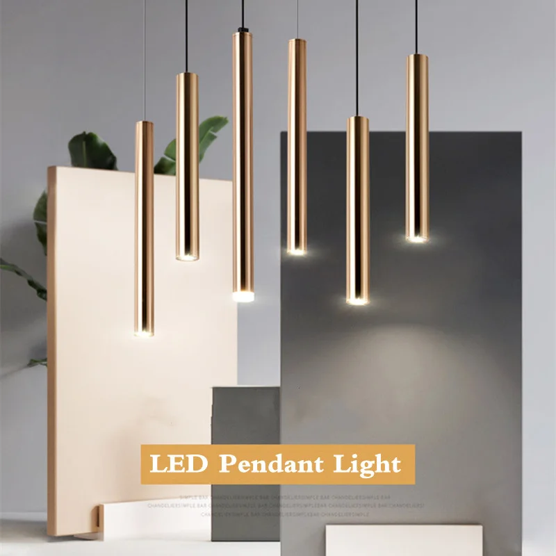 Dimmable-LED-Pendant-Light-Long-Tube-Lamp-5-7-10-12W-For-Kitchen-Island ...