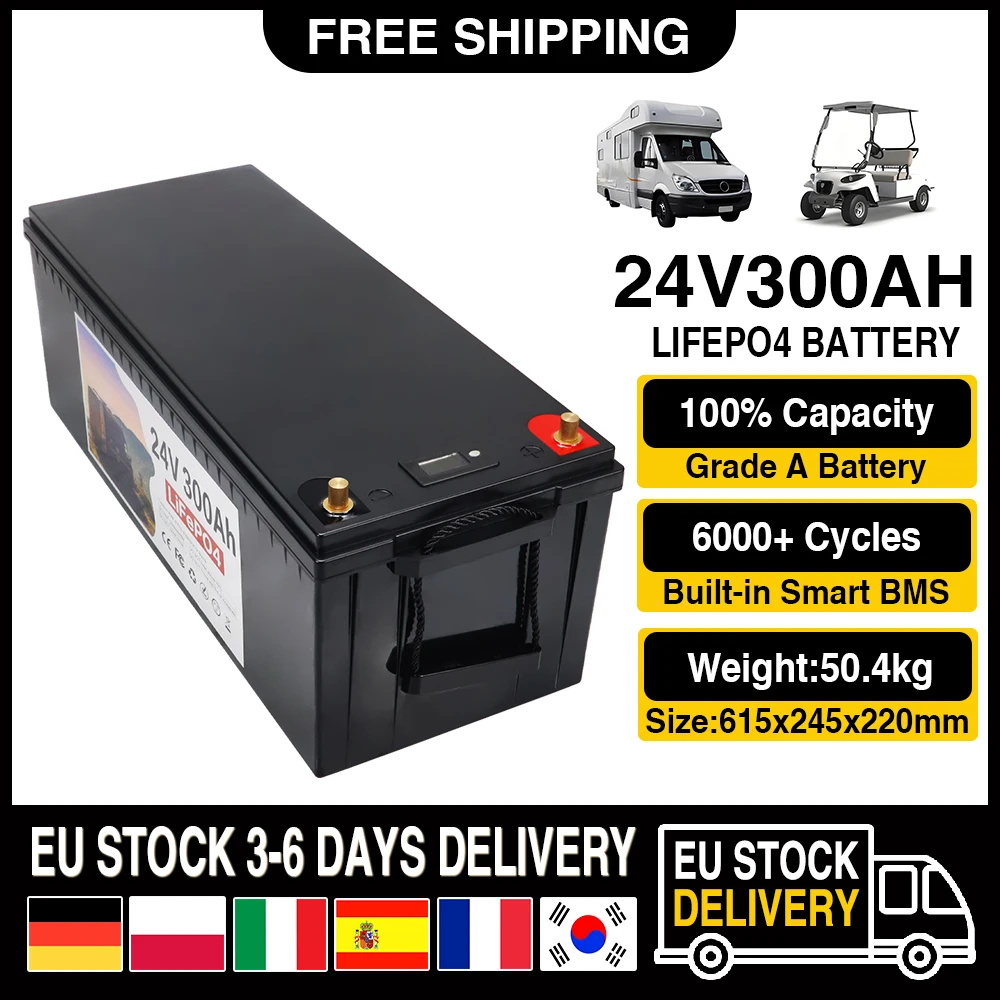 12V-24V-LiFePO4-Battery-600AH-300Ah-200Ah-100Ah-Built-in-BMS-Lithium ...