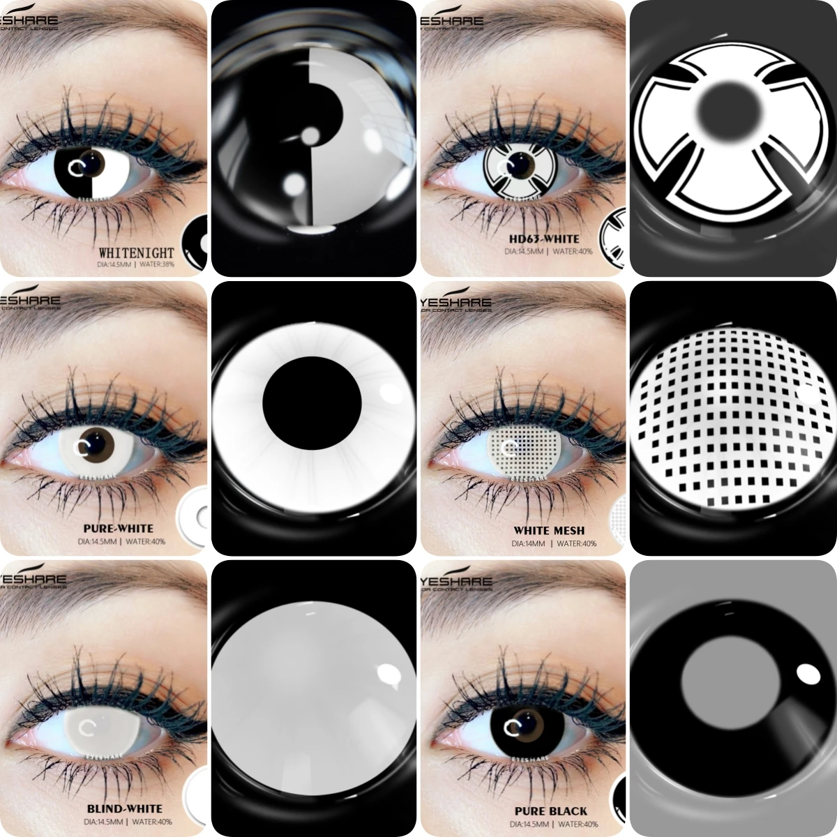 Pure White Eye Contacts