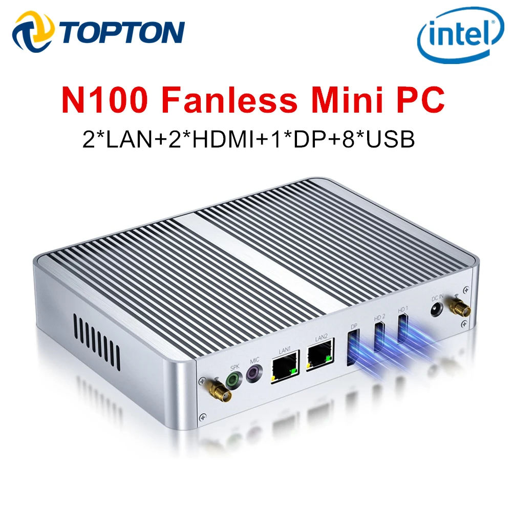Topton-M4-Fanless-Mini-PC-Intel-N100-Windows-11-3xStorage-3x4K-Display ...