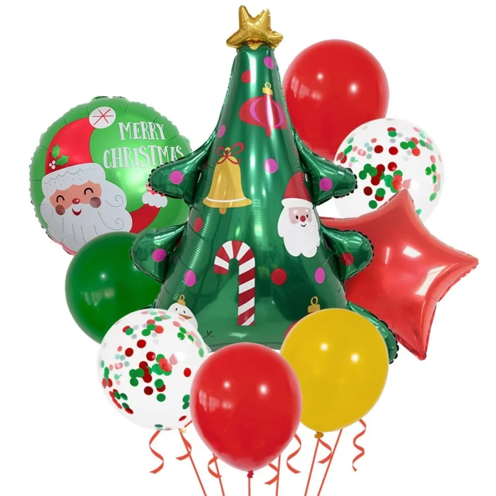 11PCS Christmas Balloon Set Christmas Crutch Christmas Tree Aluminum ...