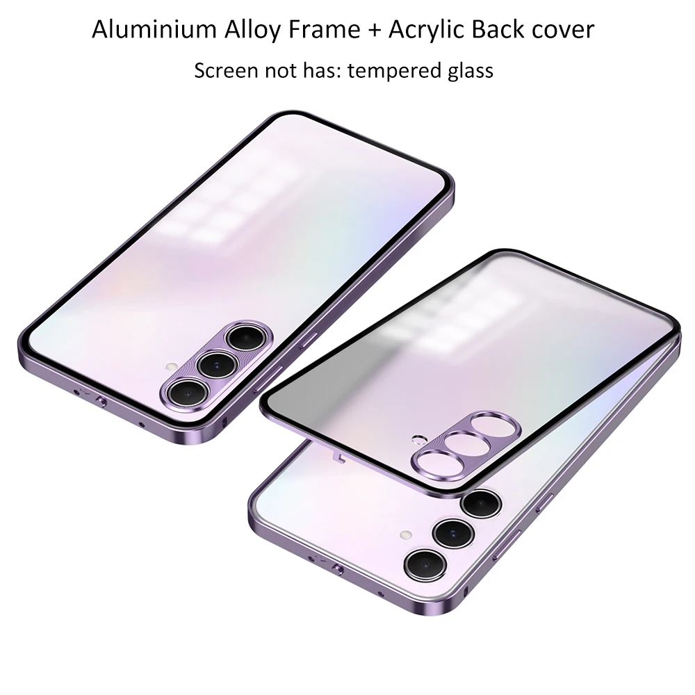 Aluminium-Alloy-Metal-Frame-Bumper-Acrylic-Back-Cover-Case-For-Samsung ...