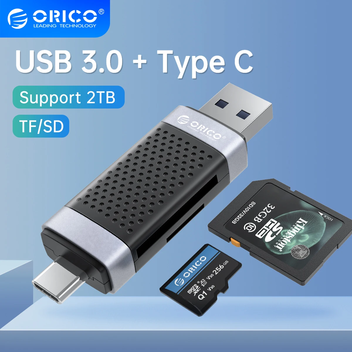 ORICO Type C USB3.0 Card Reader Memory Portable Smart Card Reader to ...