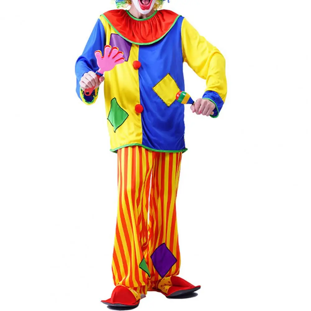Adult-Clown-Costume-Set-Breathable-Easy-to-Wear-Vibrant-Color-Joker ...