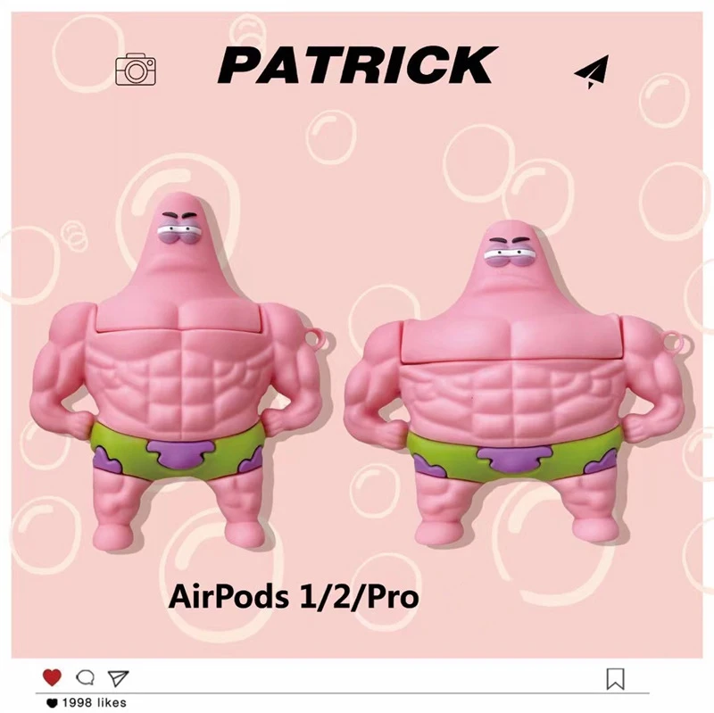 Patrick Star Muscle Airpods Cover Case 1/2 Pro Spongebob Squarepants ...