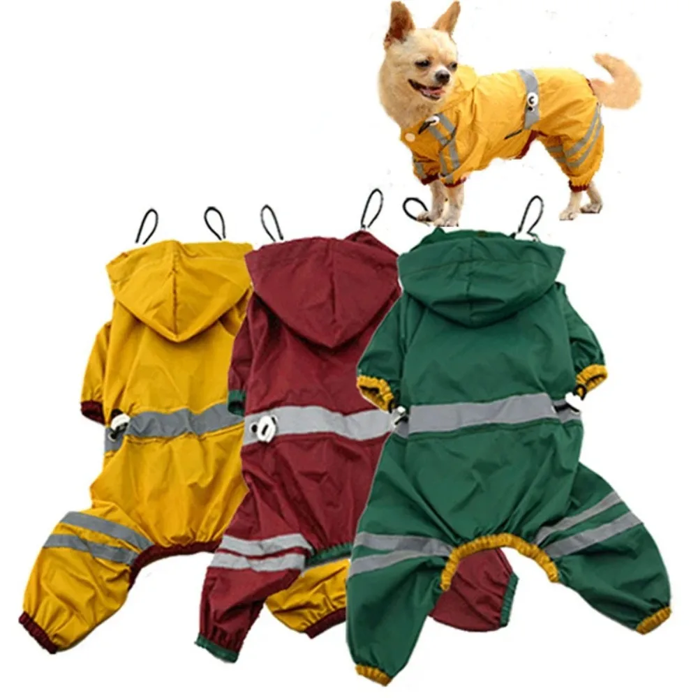 Pet-Dog-Raincoat-Dogs-Jumpsuit-Waterproof-Reflective-Jacket-Water ...