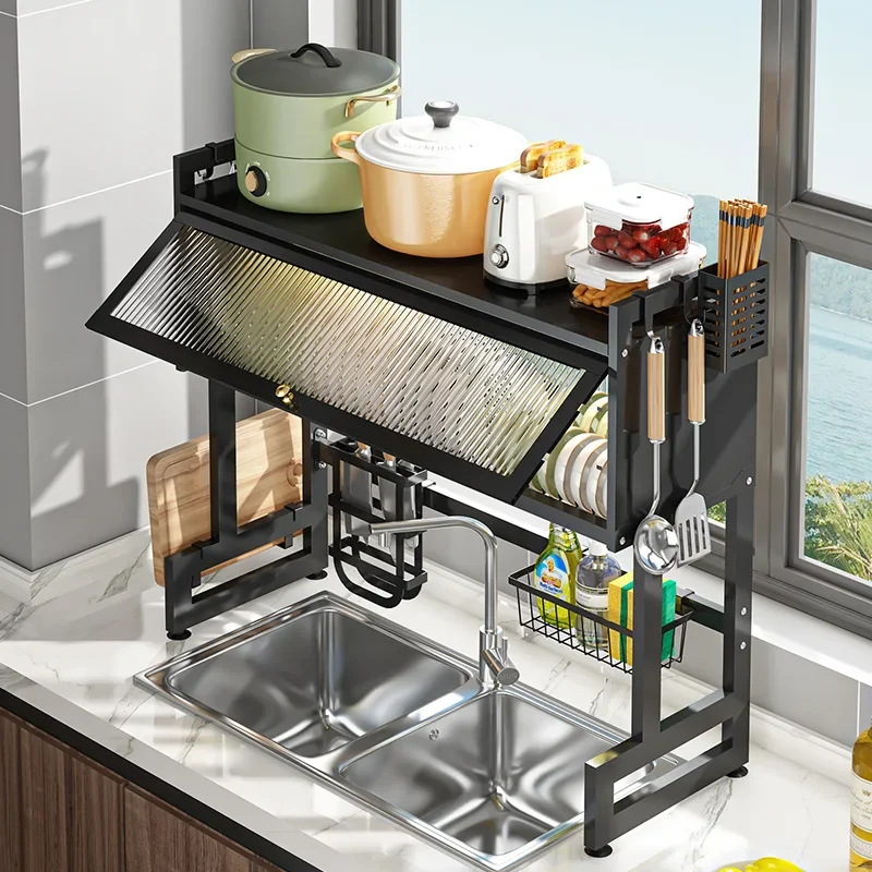 Above-Sink-Kitchen-Sink-Drying-Rack-2-Tier-Adjustable-Large-Capacity ...