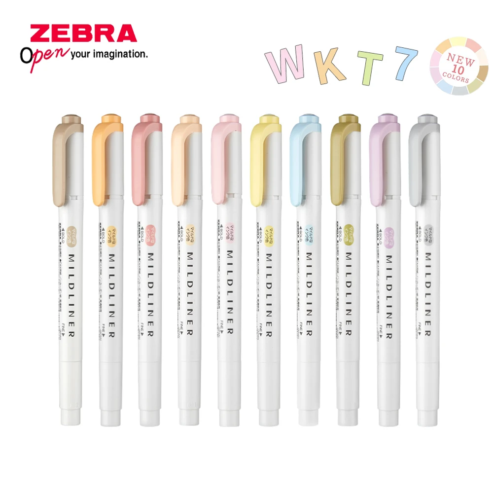 1 Pcs Japan Zebra Highlighter Wkt7 Pastel Highlighter Double Head ...
