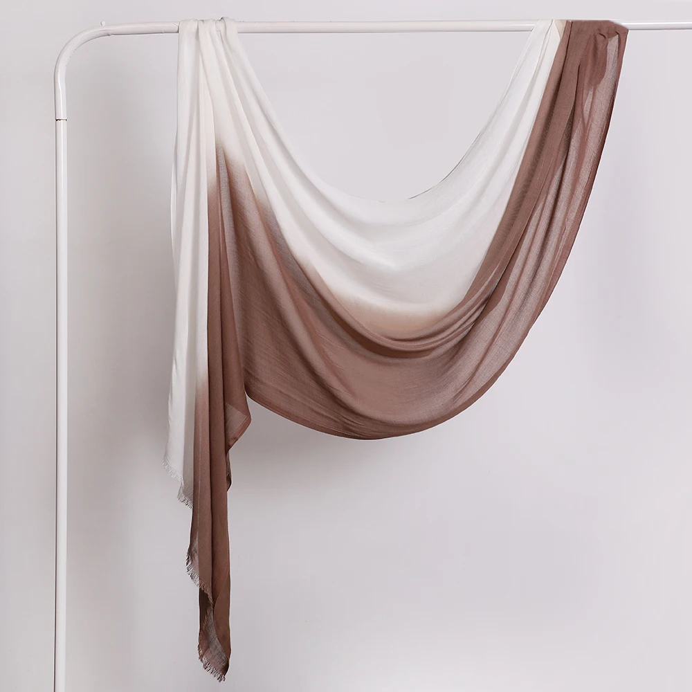 New Two Color Hijabs Gradient Scarf Muslim Shawl Wrap Islamic Women ...