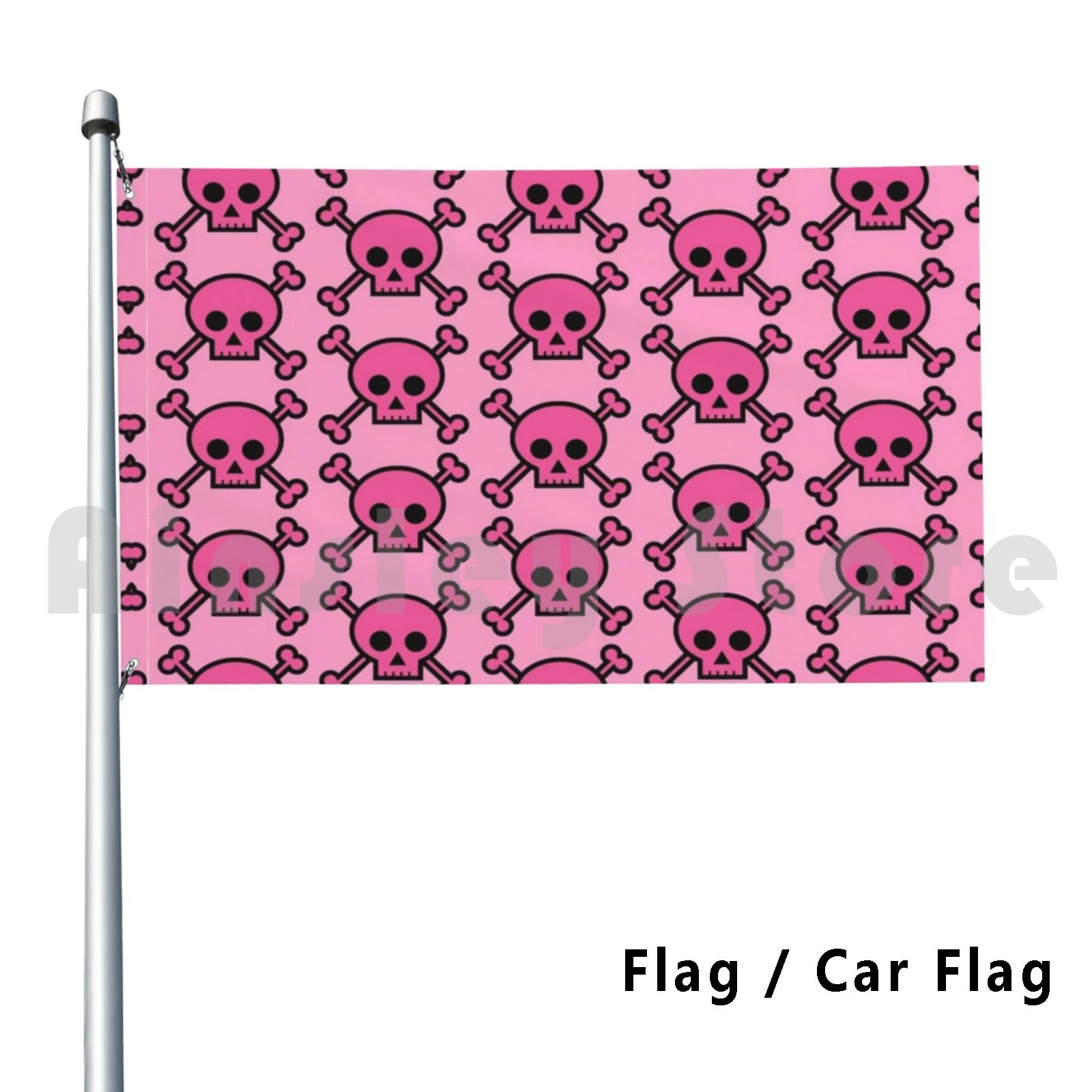 Pink Skull And Crossbones Emo Girl Flag Car Flag Printing Custom Pink ...