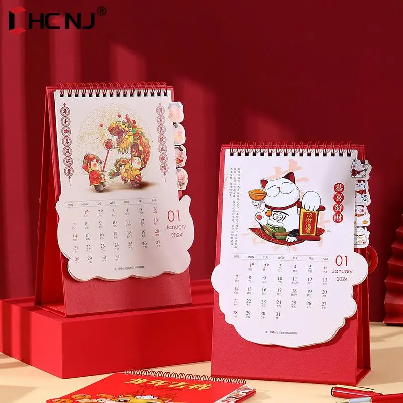 New-Year-Wall-Calendar-2024-Chinese-Dragon-Desk-Calendar-Desktop ...